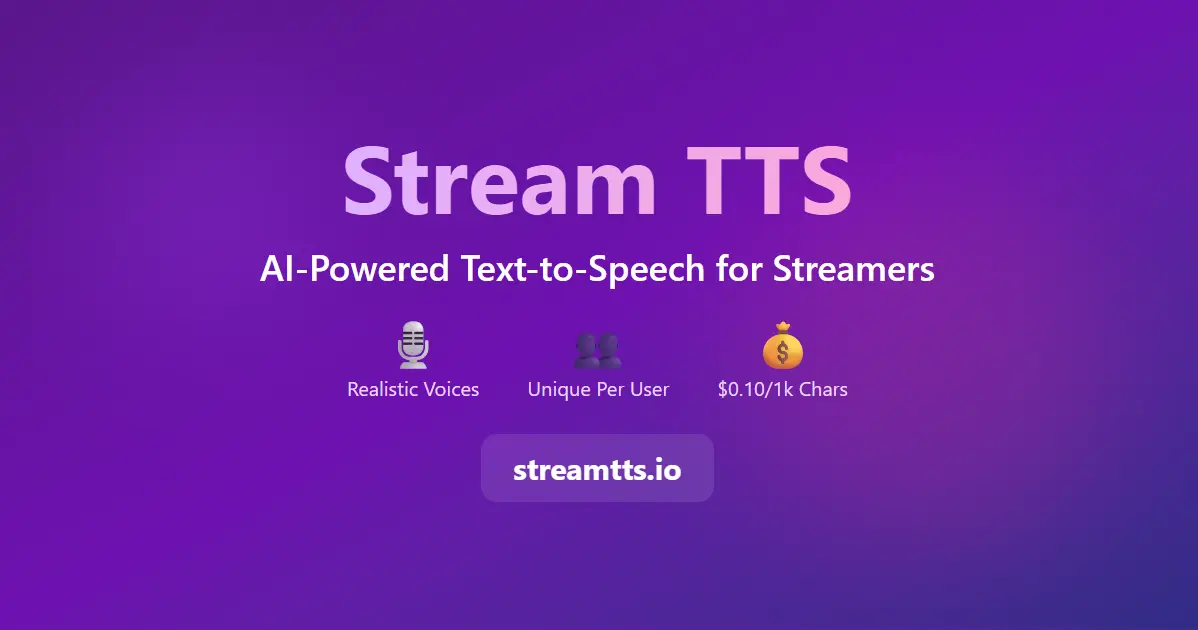 Stream TTS - AI-Powered Text-to-Speech for Twitch Streamers